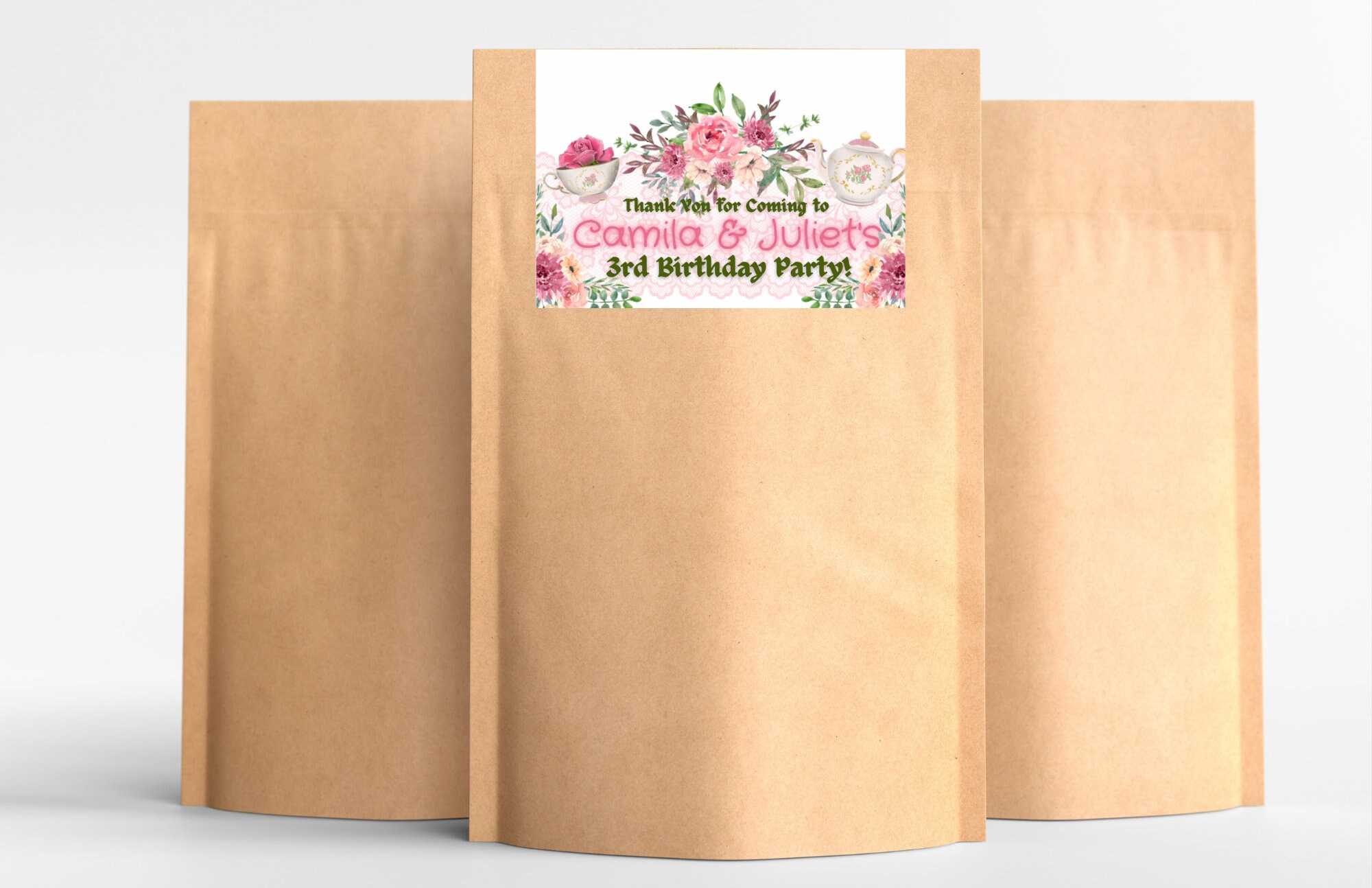 Garden Party Theme Invitation and Goodie Bag Tags - Etsy