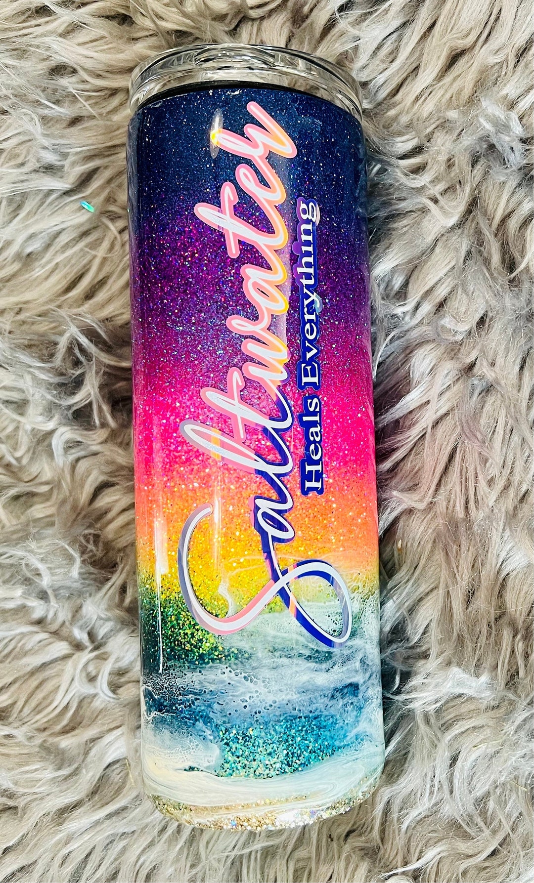 Glitter Beach Sunset Epoxy Tumbler - Etsy