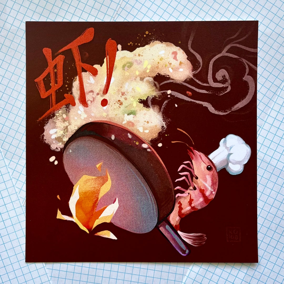Shrimp Fried Rice Art Print - Etsy