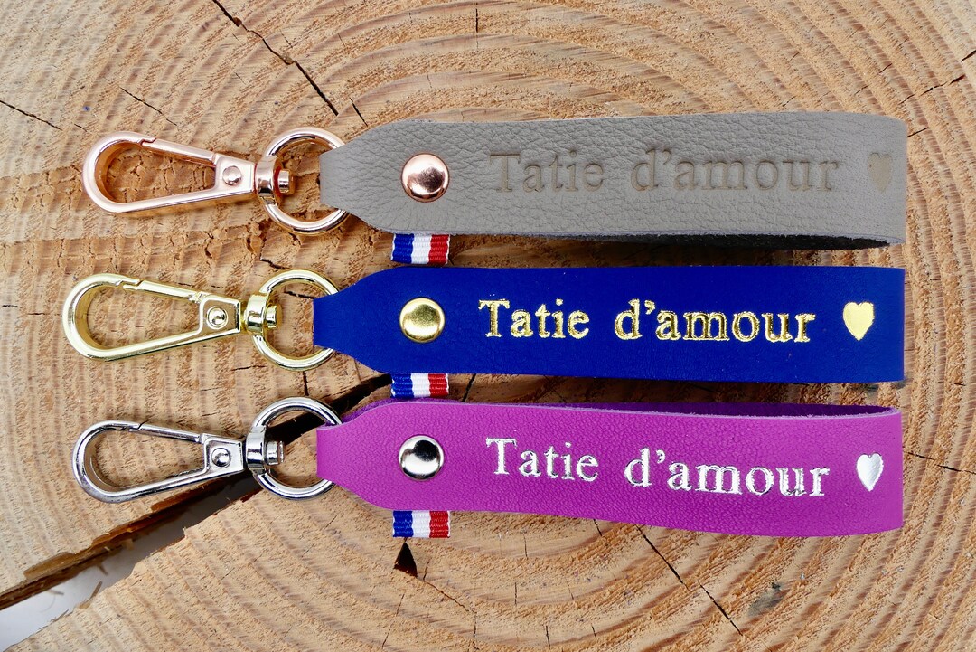 Handmade Leather Keychain tatie D'amour - Etsy