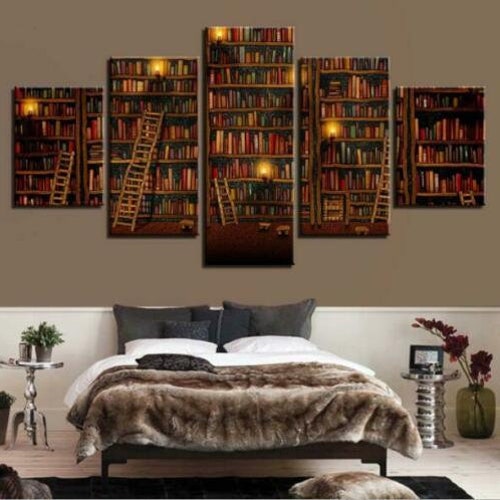 3 Panel Set Library Print Library Canvas Library Wall Art | Etsy