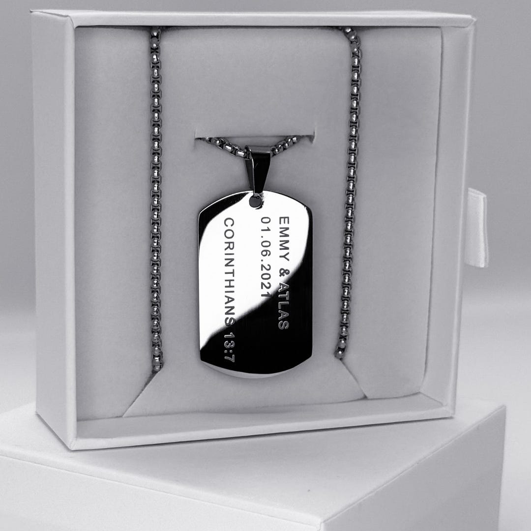 Custom Engraved Military Dog Tag Necklace - Veterans Day Gift - Etsy