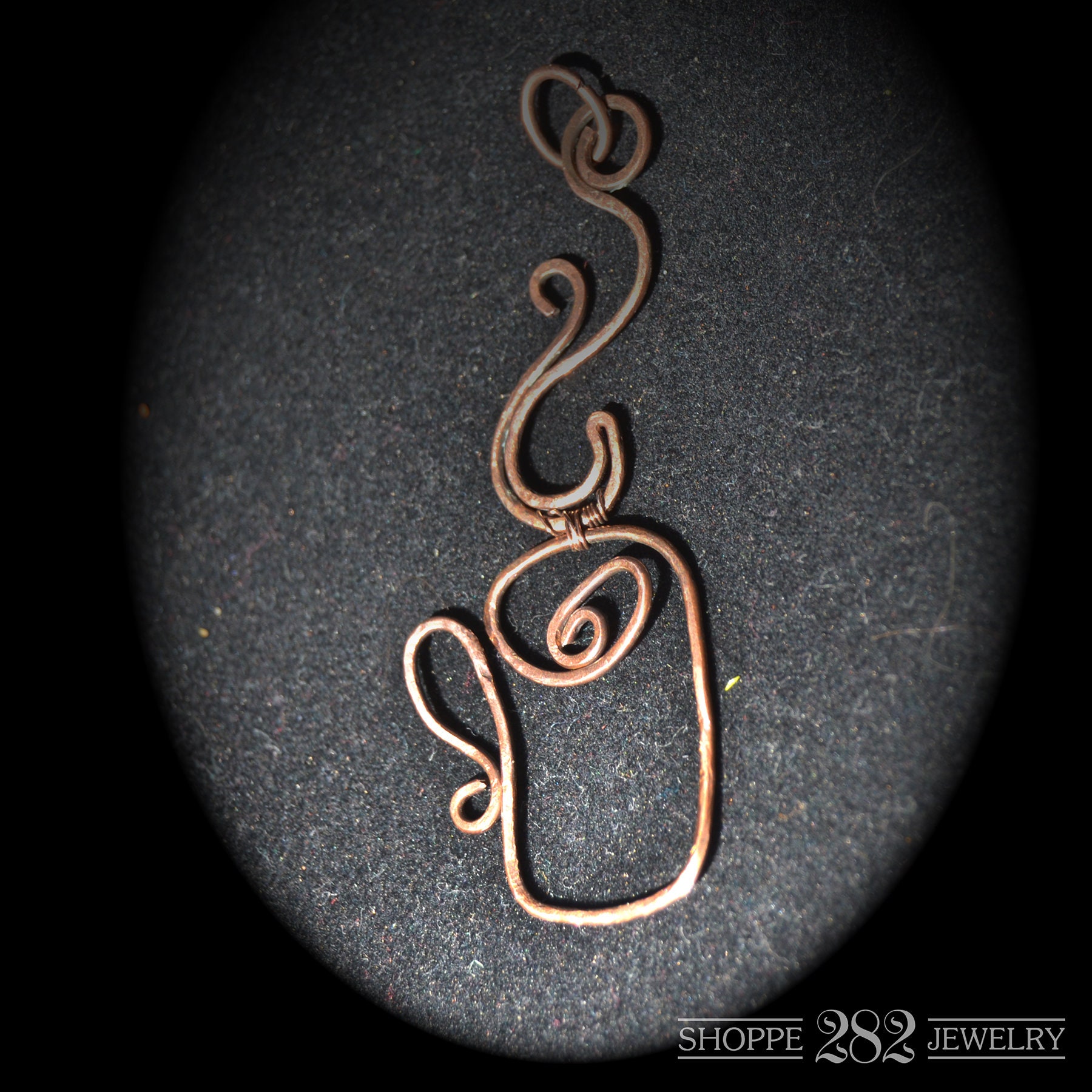 Cute Handcrafted Hammered Copper Wire Steaming Cup of Coffee Pendant ...