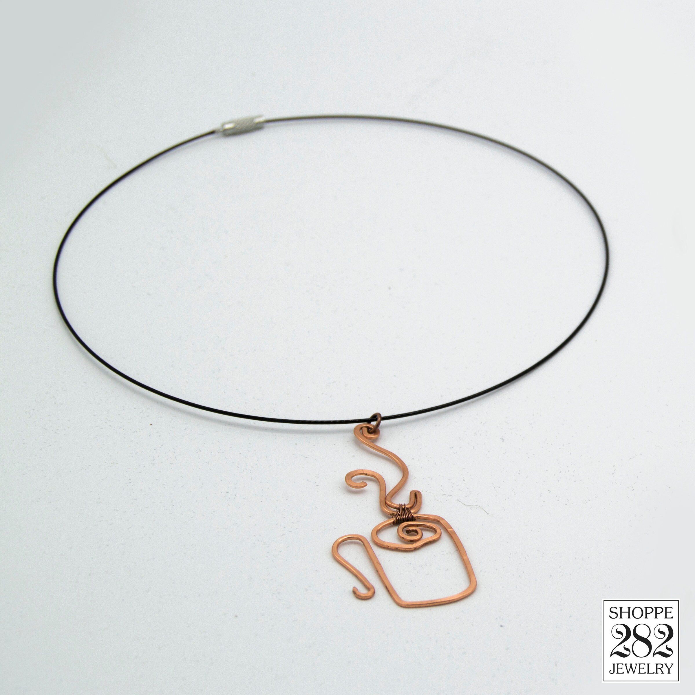 Cute Handcrafted Hammered Copper Wire Steaming Cup of Coffee Pendant ...