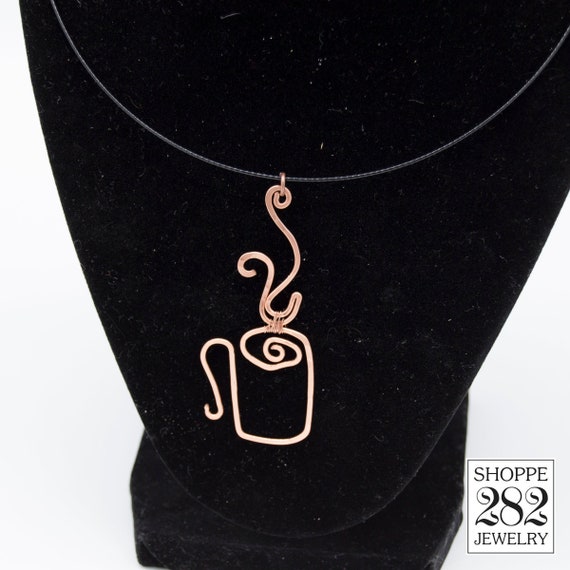 Cute Handcrafted Hammered Copper Wire Steaming Cup of Coffee | Etsy