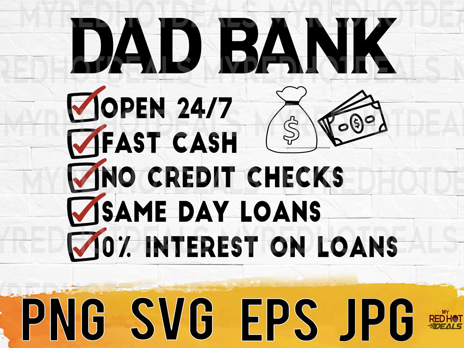Dad Bank Svg, Funny Dad Svg, Fathers Day Svg, Dad of Girls Svg, Dad ...