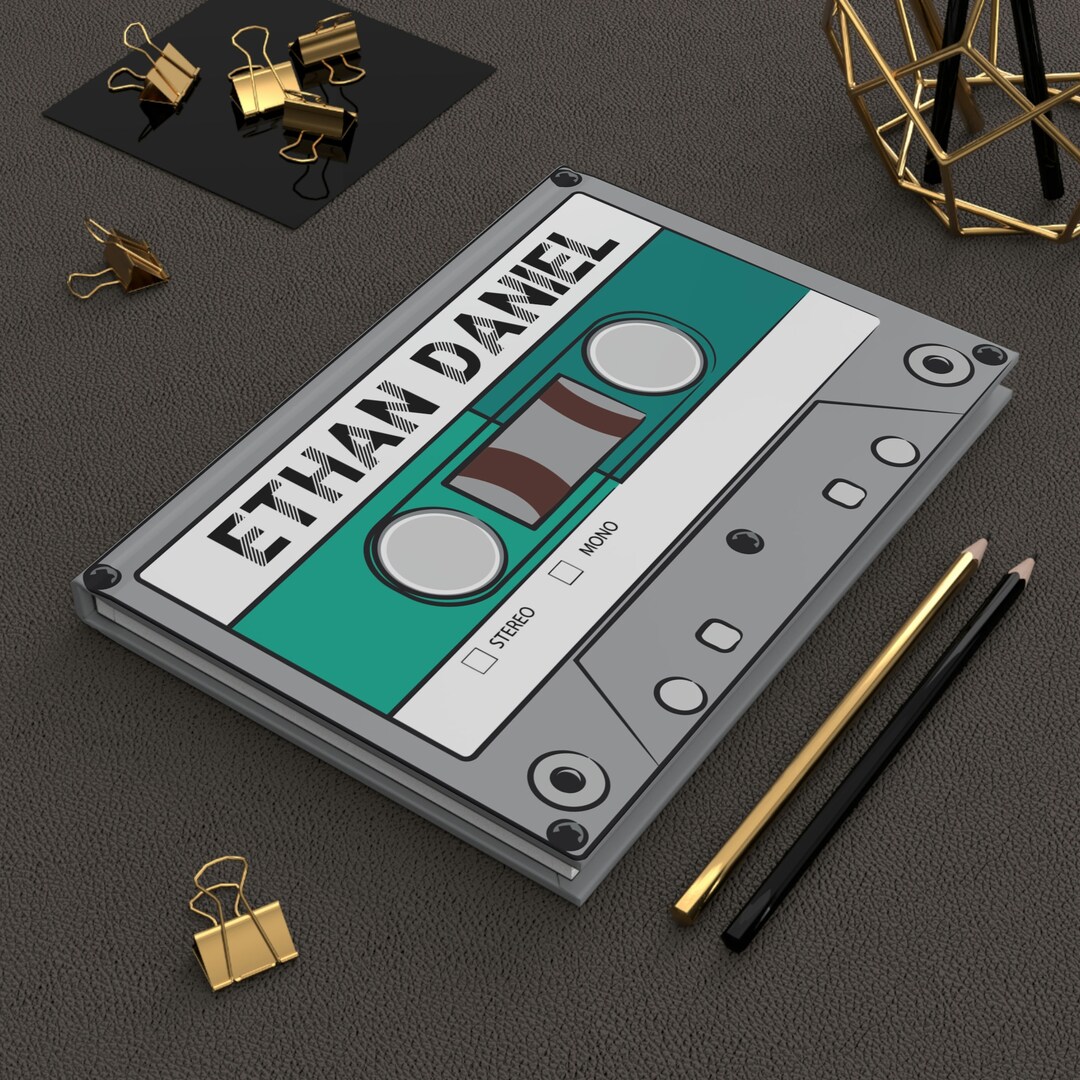 Personalized Retro Cassette Design Hardcover Journal Notebook, Perfect ...