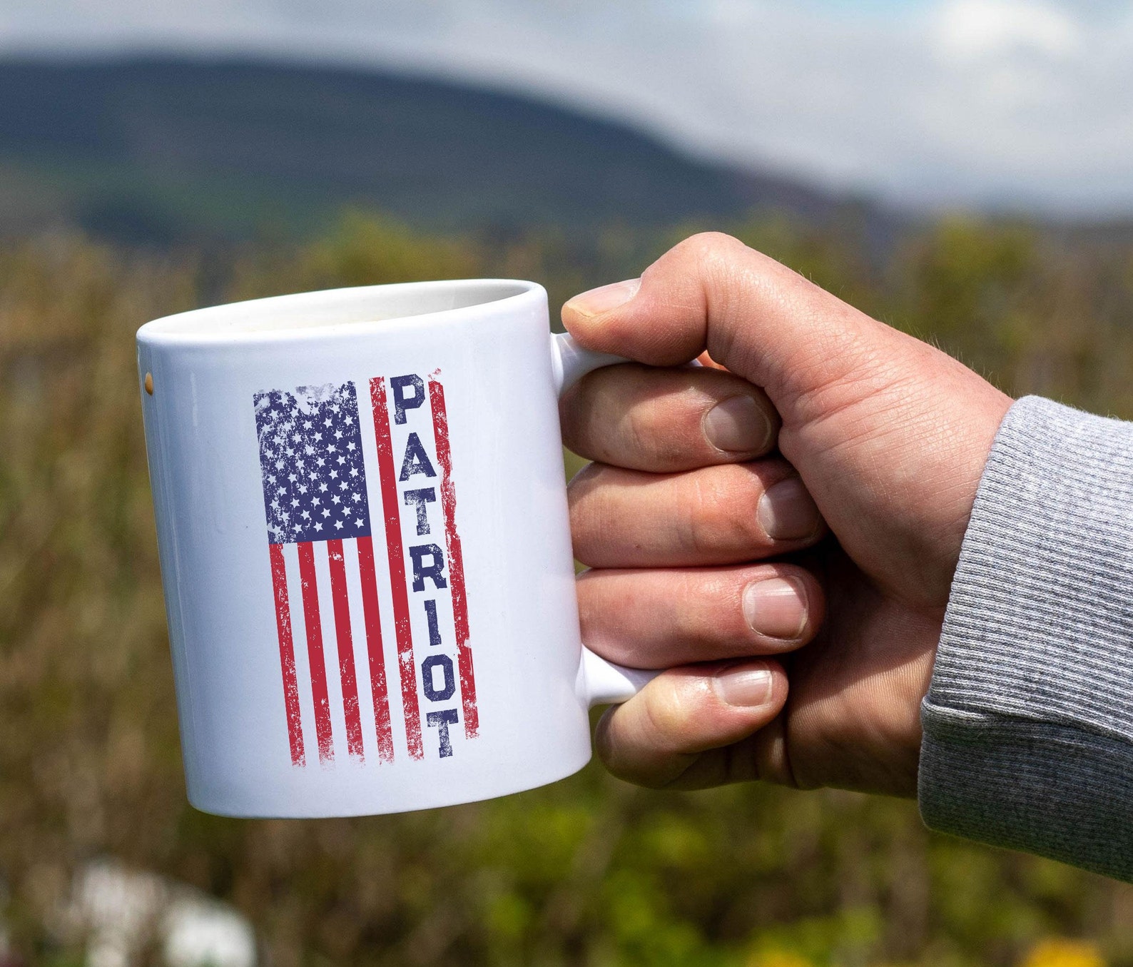 Patriot White Coffee Mug Tea Cup, Unique Gift for Veterans and Proud ...