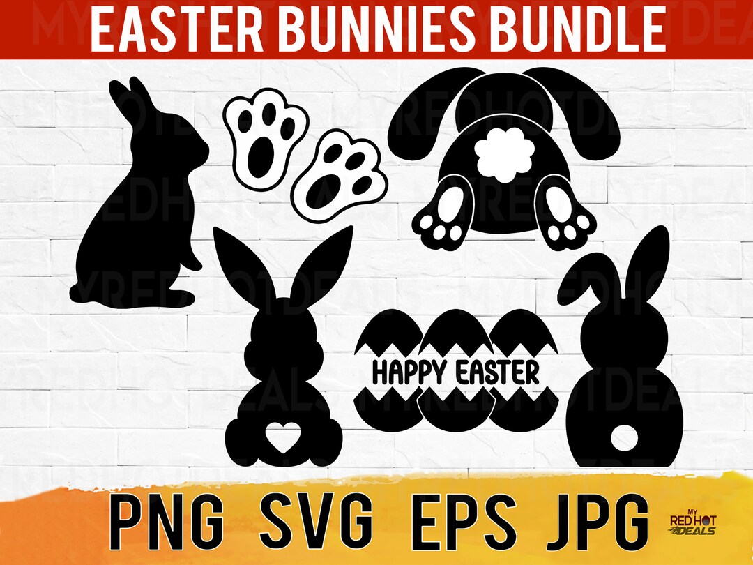 Easter Bunny SVG Bundle, Rabbit Png Eps Sublimation, Happy Easter ...