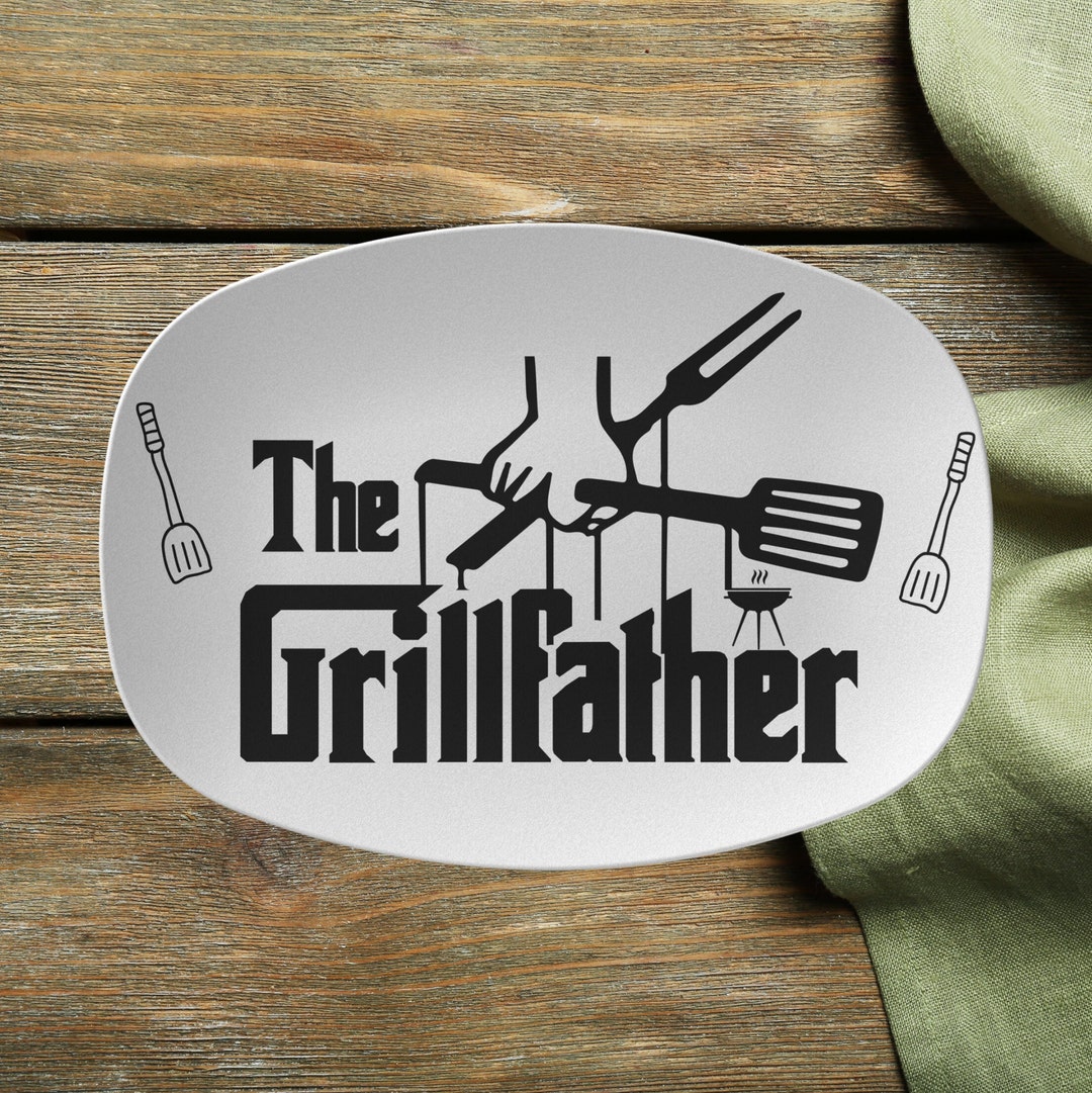 The Grill Father BBQ Grilling Plate Platter, Fun Unique Gift for Grill ...
