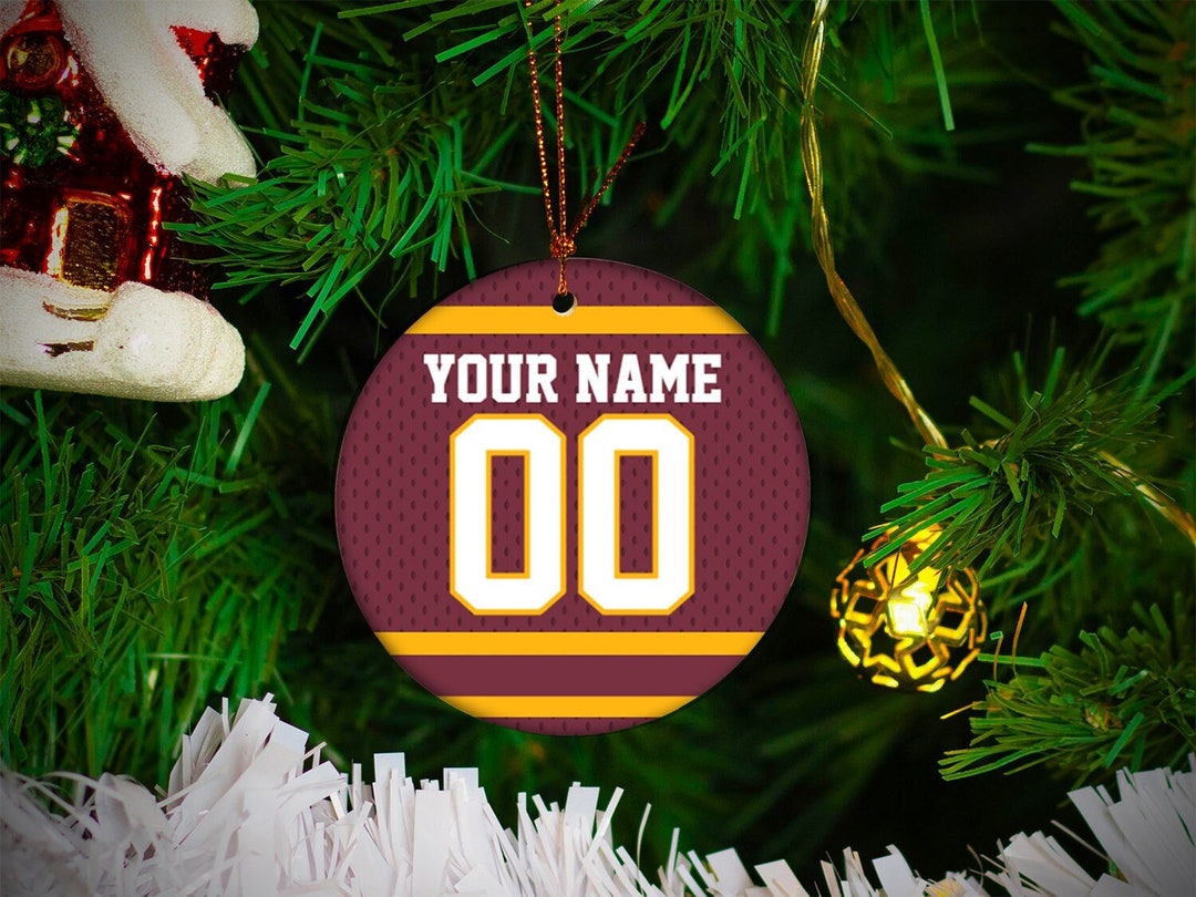 Personalized Washington Commanders Football Ceramic Christmas Ornament ...