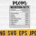 Mom Nutrition Facts Svg Png Eps Jpg Design Files, Mothers Day Design ...
