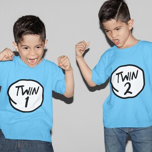 Twin 1 and Twin 2 Svg Png Eps Matching Printable Bundle, Iron-on ...