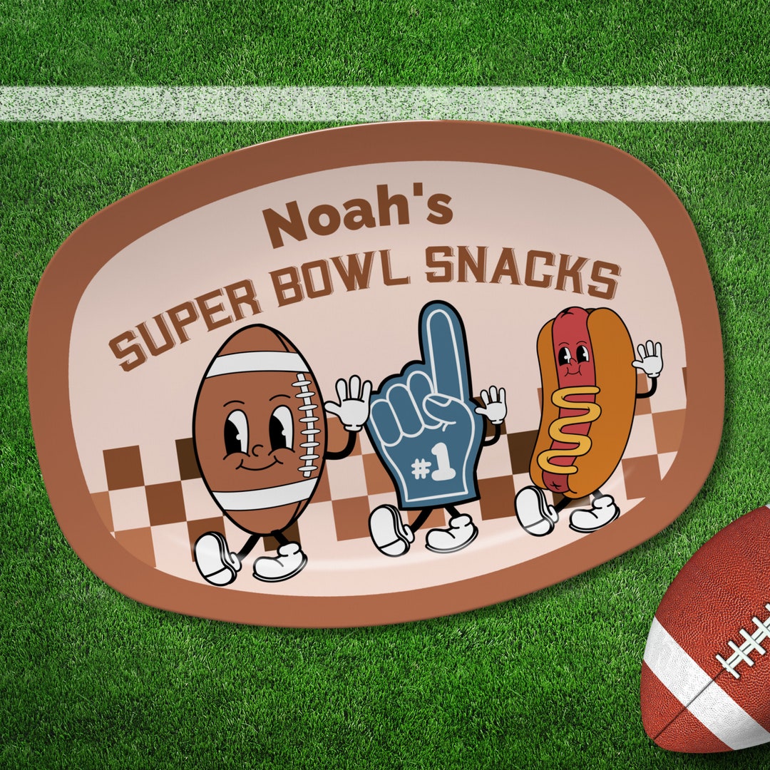 Personalized Super Bowl Snacks Serving Platter, Custom Game Day Party ...