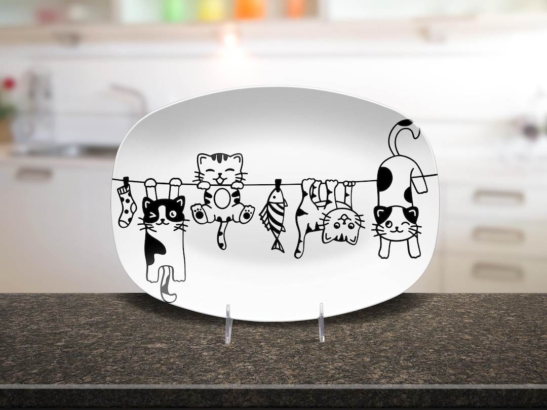 Cat Lover Serving Platter: Whimsical Kittens Illustration, Bpa-free ...