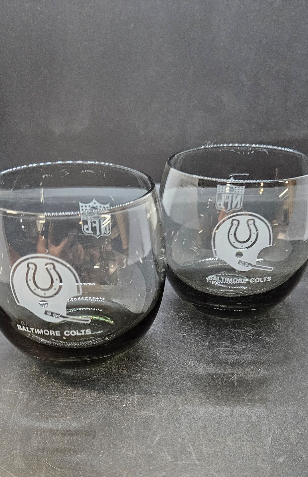 Old School Baltimore Colts Smoked Glass Roly Poly Glasses Set of 2 - Etsy