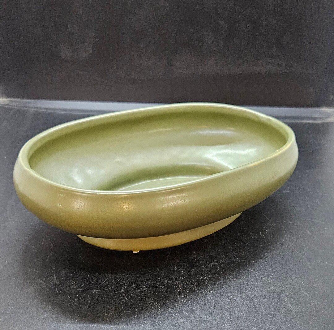 Floraline 476-8 Green Oval Pottery Footed Planter Mccoy - Etsy