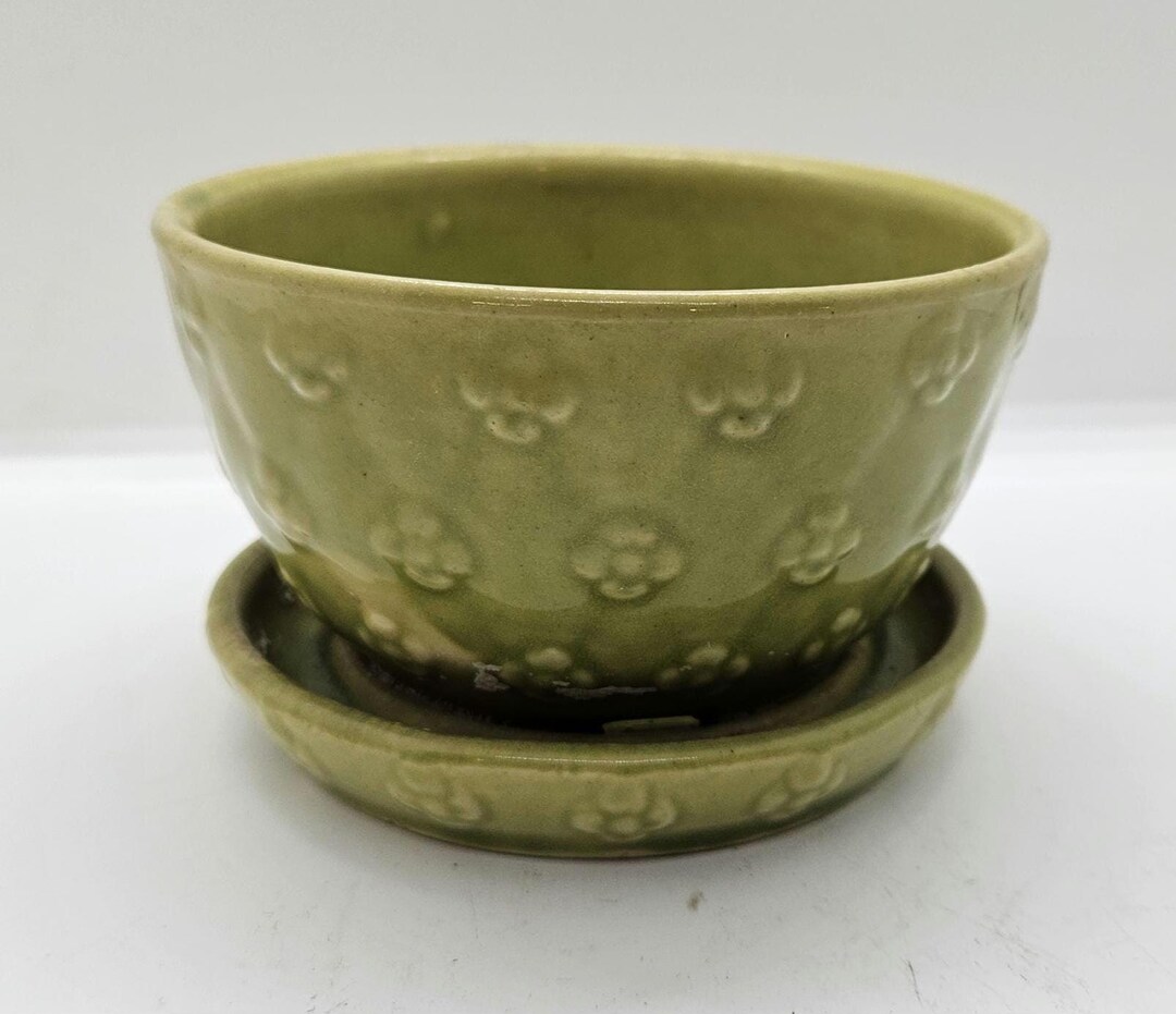 Shawnee Pottery Green Flower Pot - Etsy