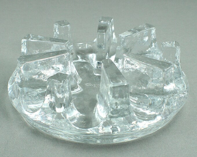Chantal Grande Stand Clear Glass Food or Drink Warming Trivet W ...