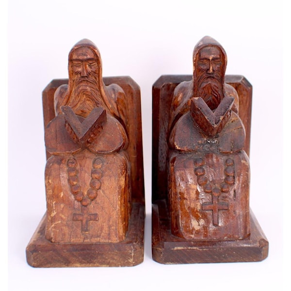Vintage Monk Bookend - Etsy