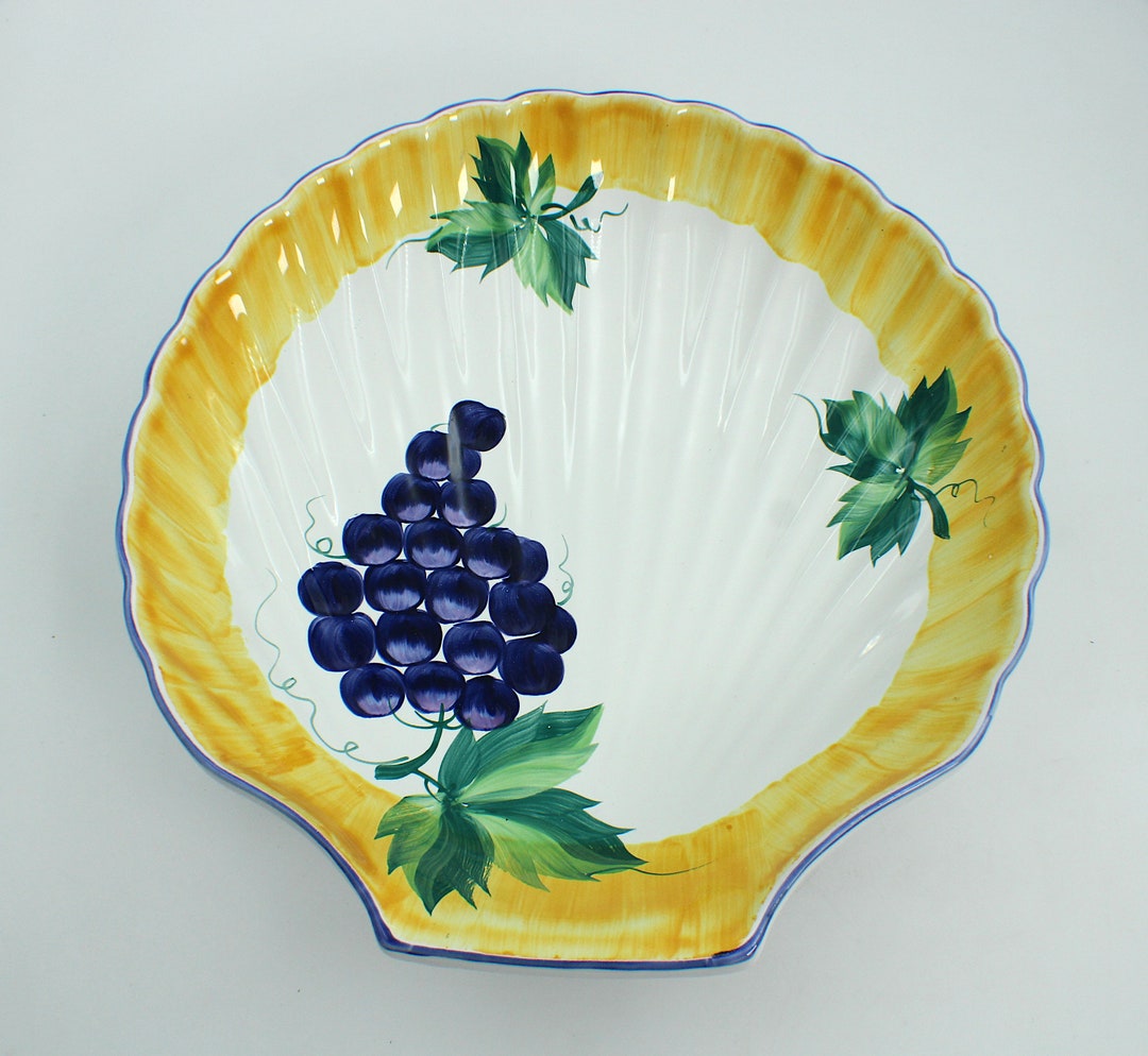 Herend Village Pottery Handpainted Vineyard Grapes Large Plate or ...