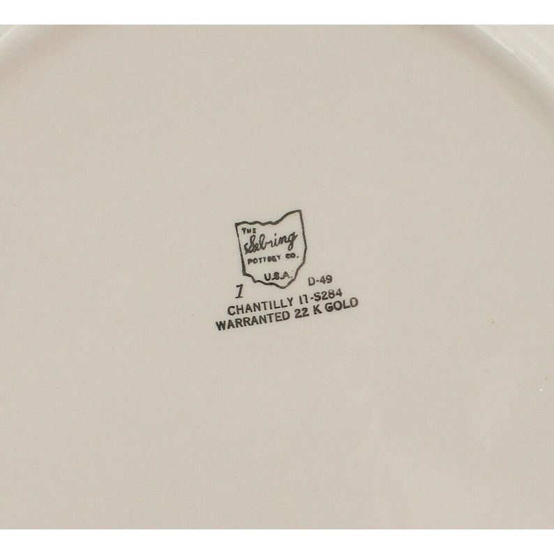 Sebring Pottery Co. Chantilly Platter IT-S284 Warranted 22 K Gold 1940 ...