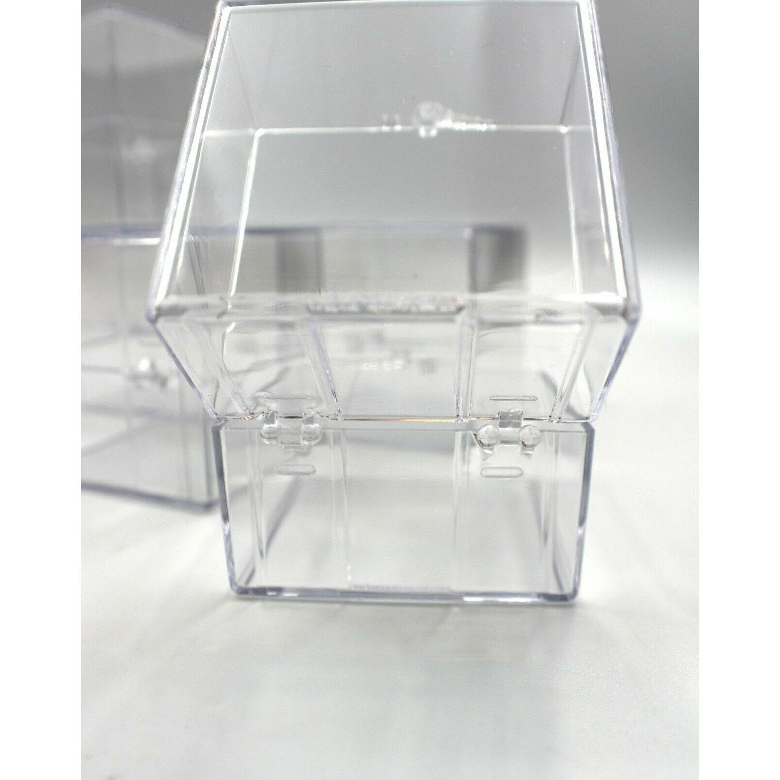 Hinged Clear Acrylic Hard Plastic Display Boxes 2x2x2 Square Set of 5 ...