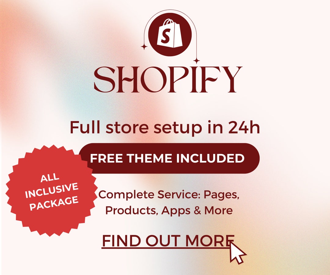 Shopify Store Setup in 24 Hours, Full Service With Free Theme Included ...