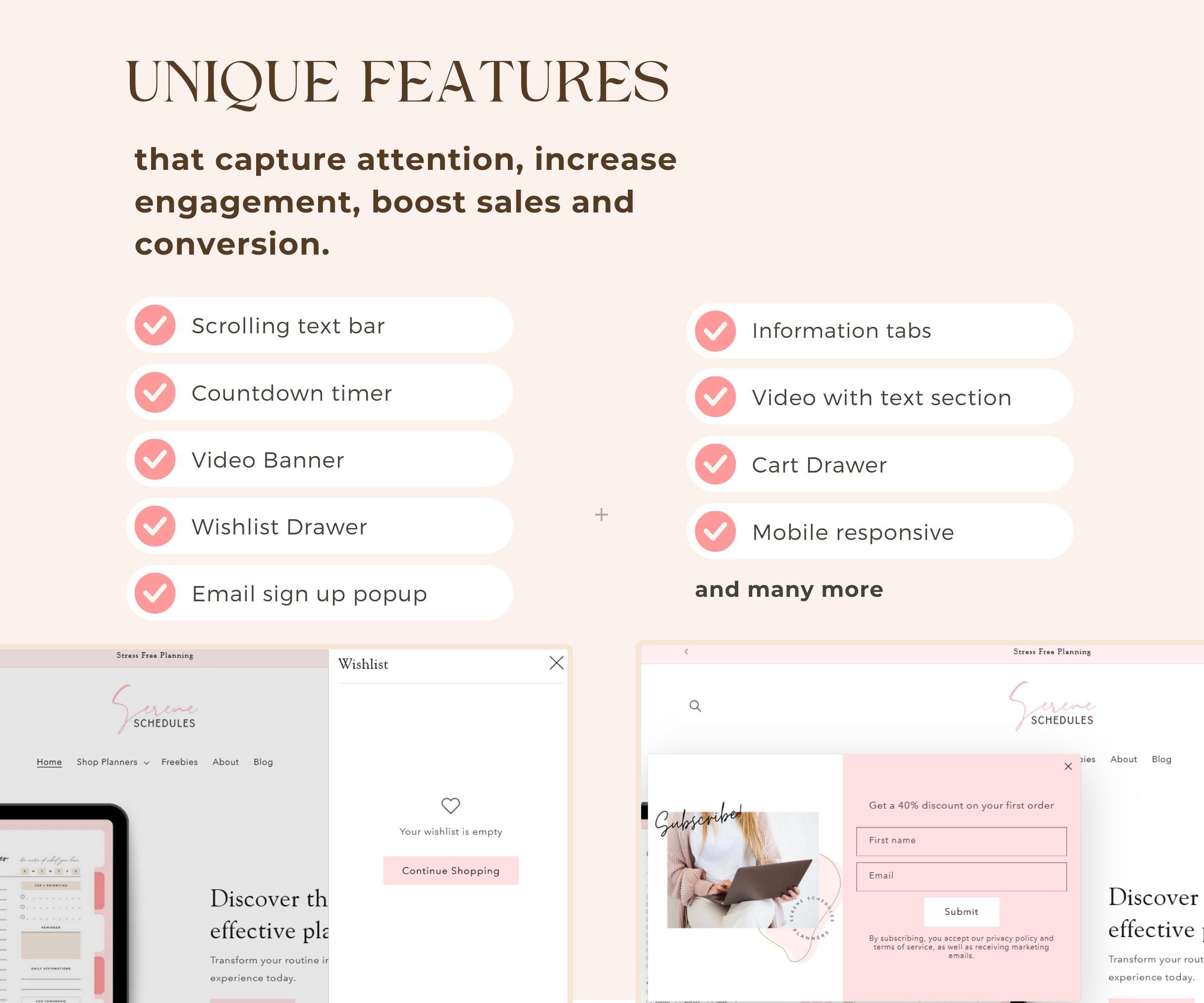Shopify Theme for Digital Products, Shopify Store for Planners, Modern ...