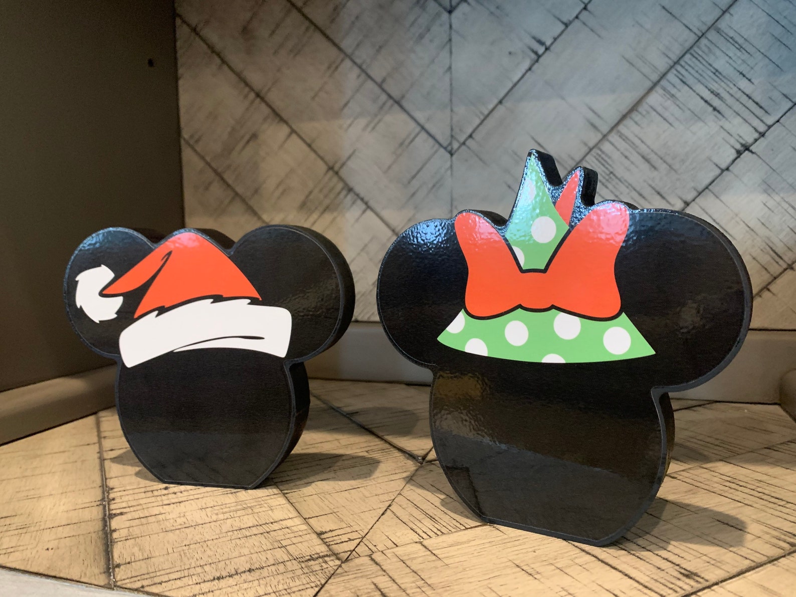 Mickey and Minnie Santa and Elf Christmas Set - Etsy