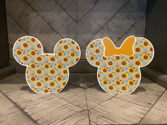 Mickey and Minnie Sunflowers Disney Decor | Etsy