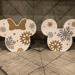Mickey and Minnie Winter Snowflake Decor - Gold and Silver - Winter ...