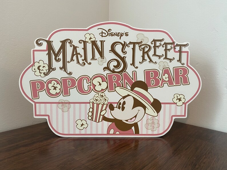 Mickey Main Street Popcorn Bar - Disney Decor - Etsy