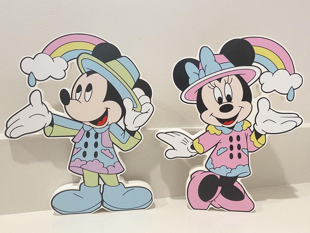 Mickey and Minnie Spring Rainbows - Disney Decor - Spring Decor - Etsy