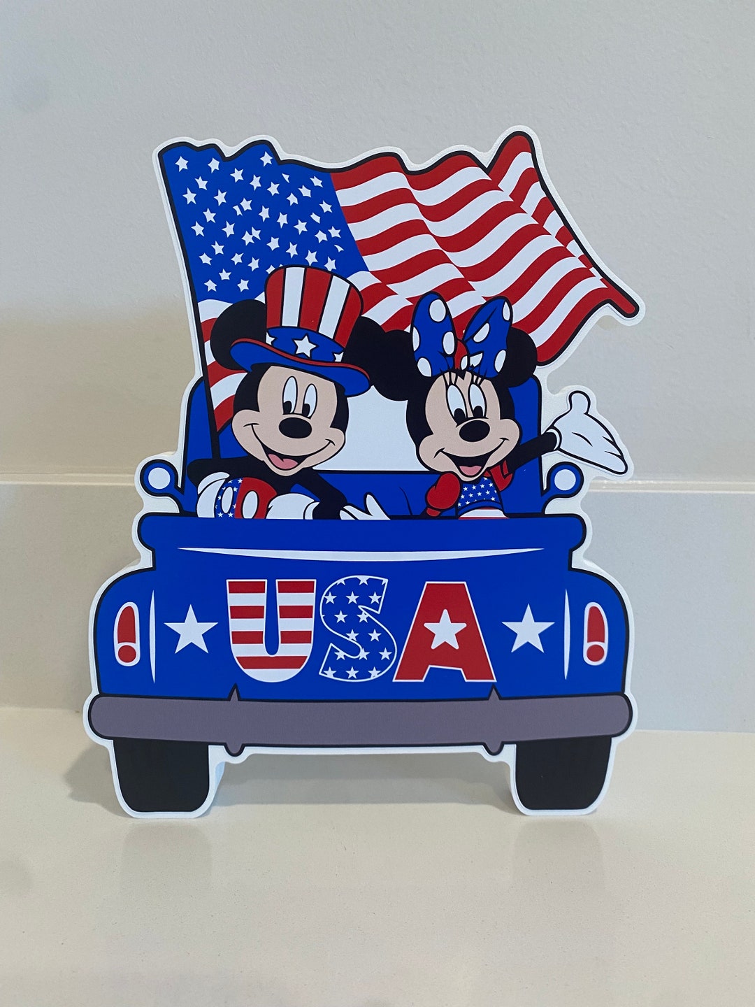 Mickey and Minnie Parade Truck Disney Decor Independence Day Decor - Etsy