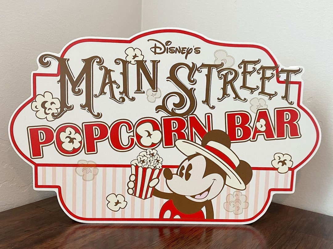 Mickey Main Street Popcorn Bar - Disney Decor - Etsy