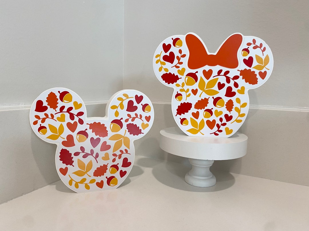 Mickey and Minnie Autumn Leaves - Disney Decor - Etsy