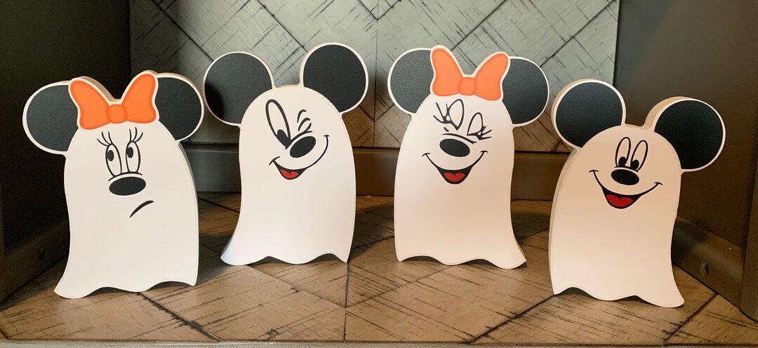 Mickey and Minnie Ghost Home Decor - Disney Halloween Ghosts - Etsy