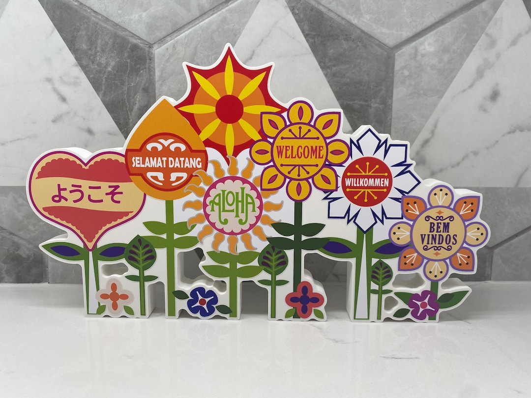 Small World Welcome Flowers - Disney Decor - Greeting Flowers - Etsy