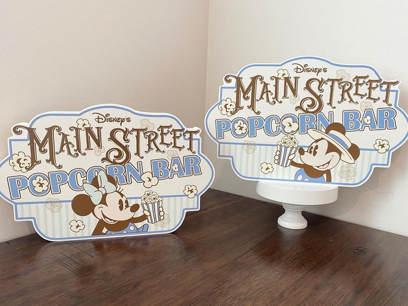Mickey Main Street Popcorn Bar - Disney Decor - Etsy