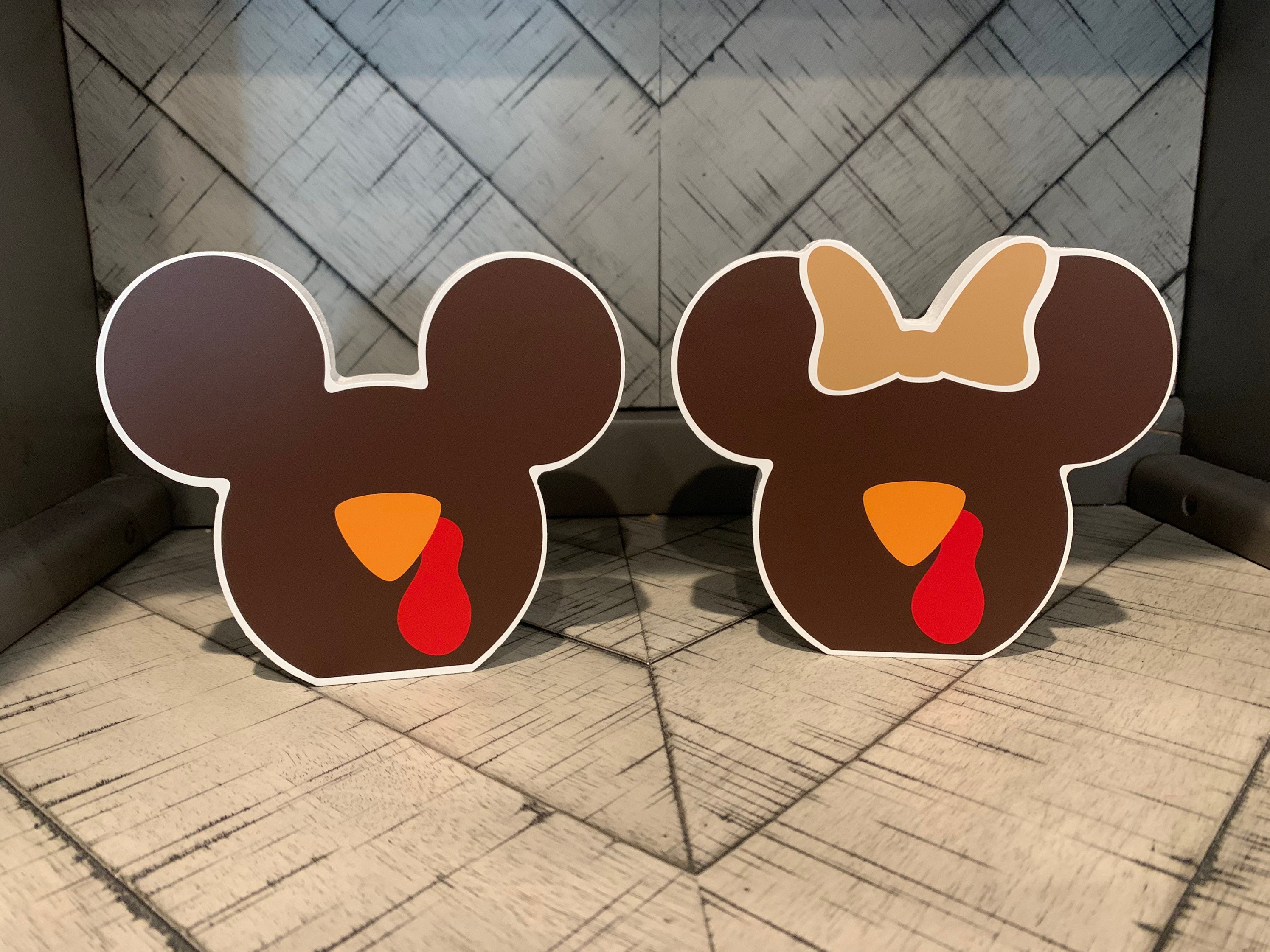 Mickey and Minnie Turkey Decor Thanksgiving Decor Disney - Etsy