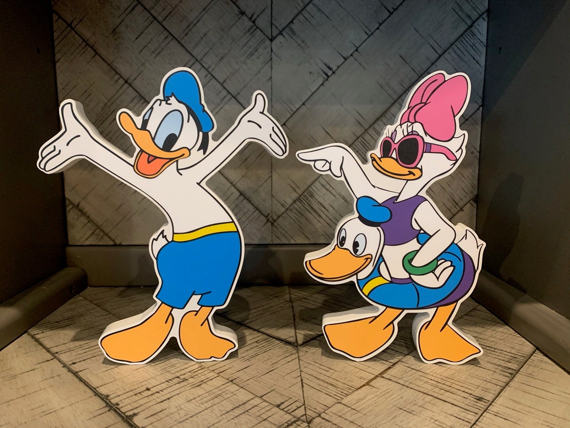 Donald and Daisy Swimming Set Disney Decor Summer Decor | Etsy