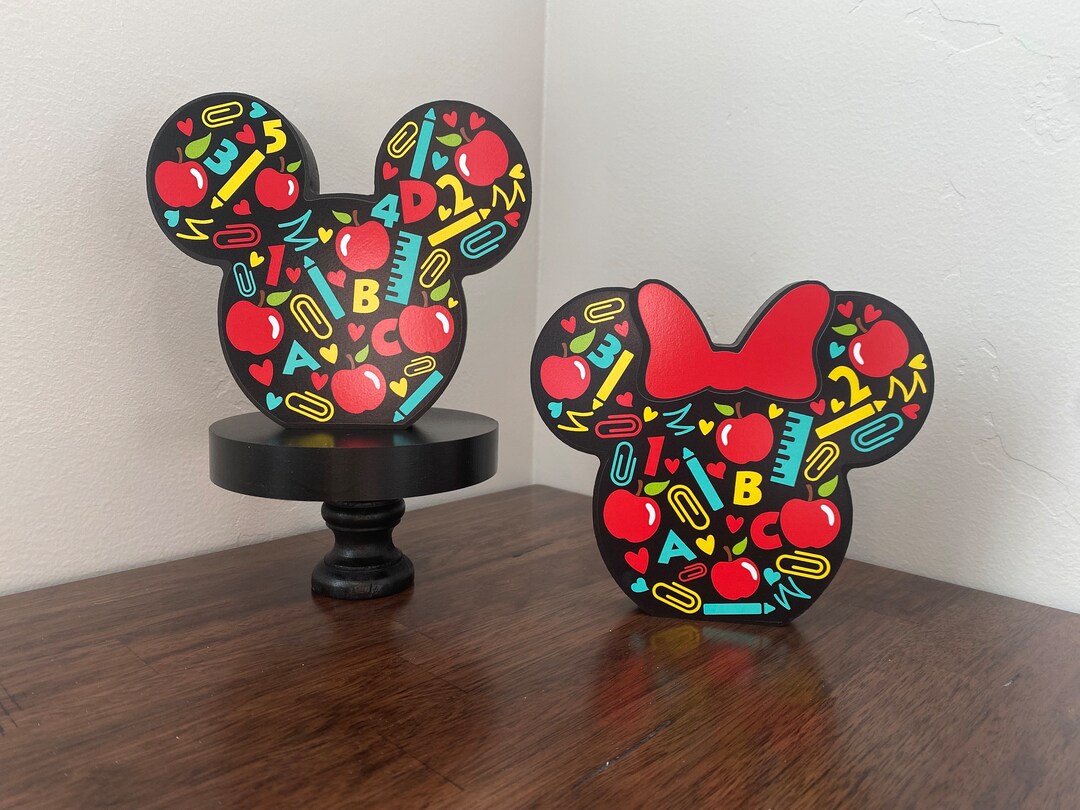 Back to School Mickey and Minnie - Disney Decor - Etsy