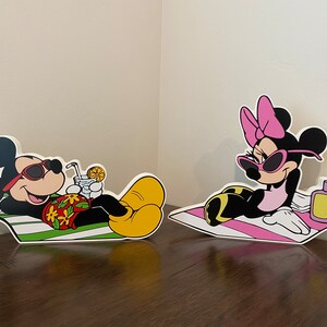 Mickey and Minnie Beach Bums - Disney Decor - Summer Decor - Etsy