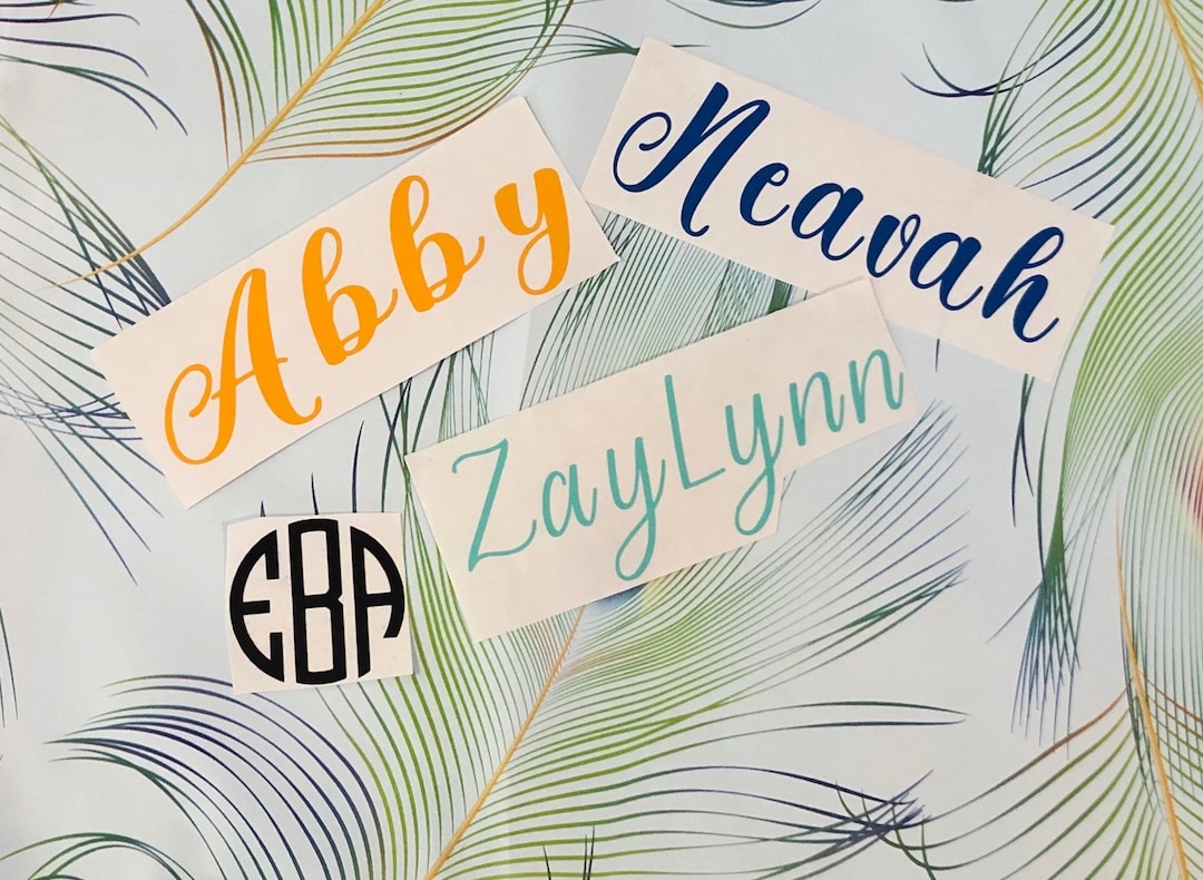 Name Decals, Car Decal, Computer Decal, Stickers, Monogram Decal ...