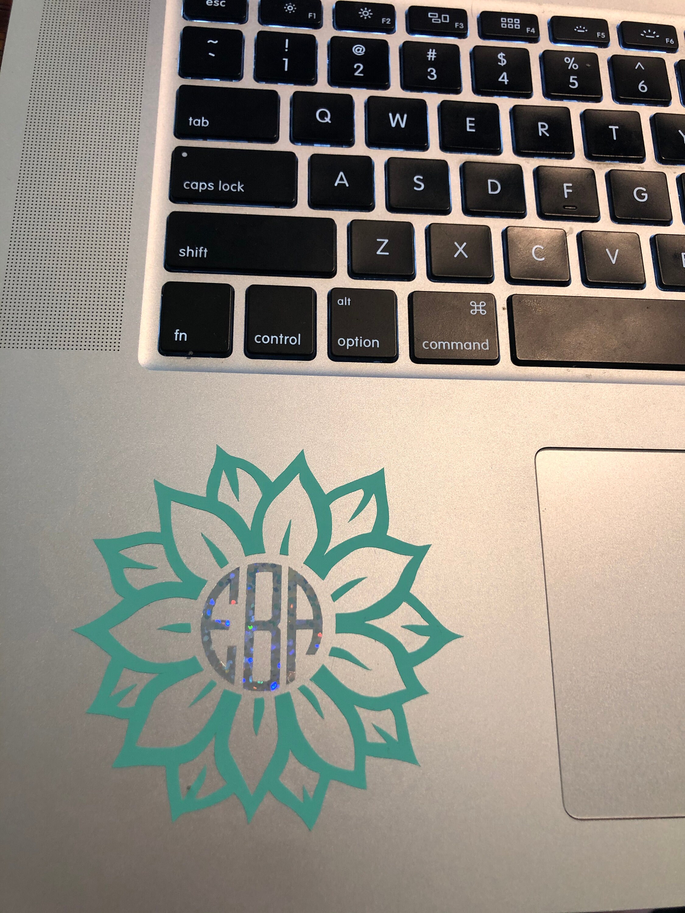 Sunflower Monogram Computer Decal Sticker Car Decal Coffee | Etsy