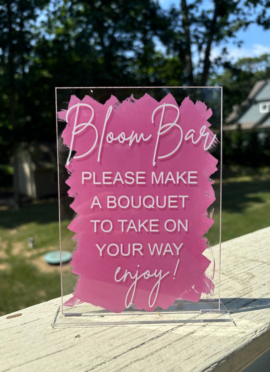 Bloom Bar Acrylic and Painted Sign | Stand Alone Acrylic Sign | Bridal ...