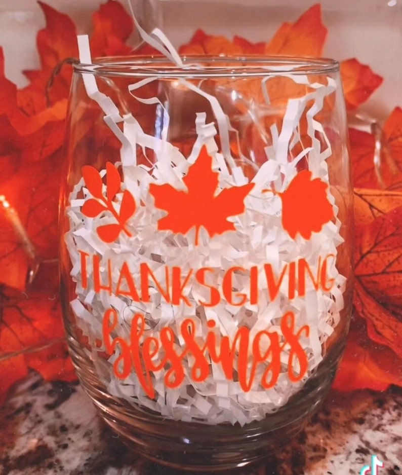 Thanksgiving Wine Glass / Custom Thanksgiving / Fall Wine Glasses ...