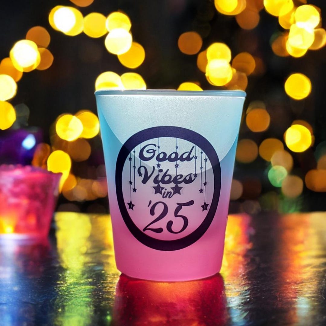 New Year's Eve Shot Glass good Vibes in '25 Party Favor - Etsy