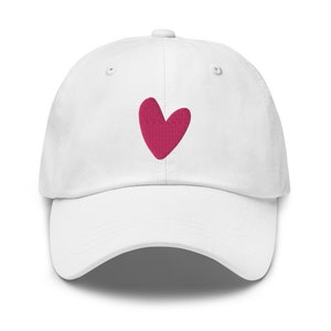 Trendy Embroidered Pink Heart Hat - Etsy